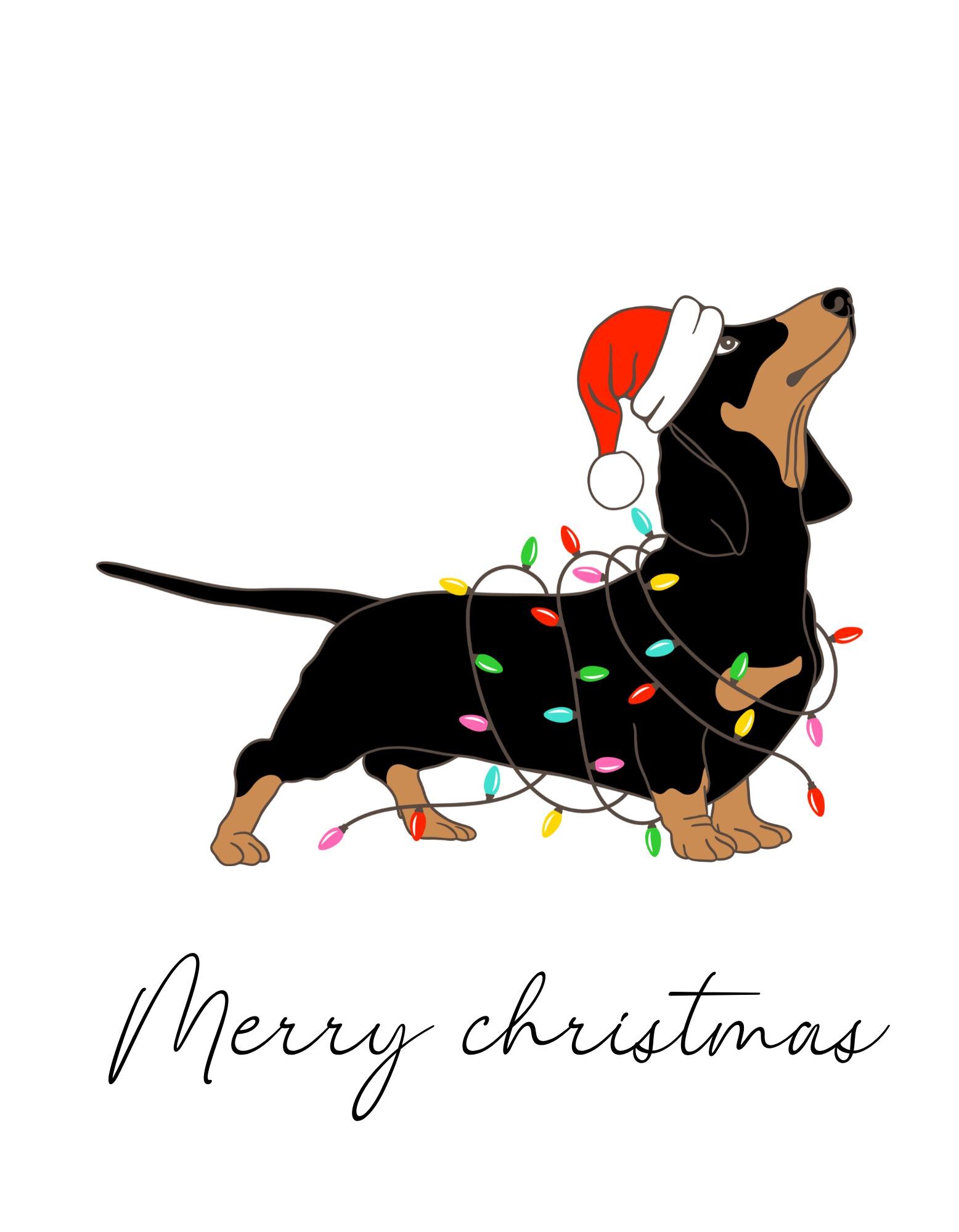 Fichier PNG de Noël de teckel - Etsy France