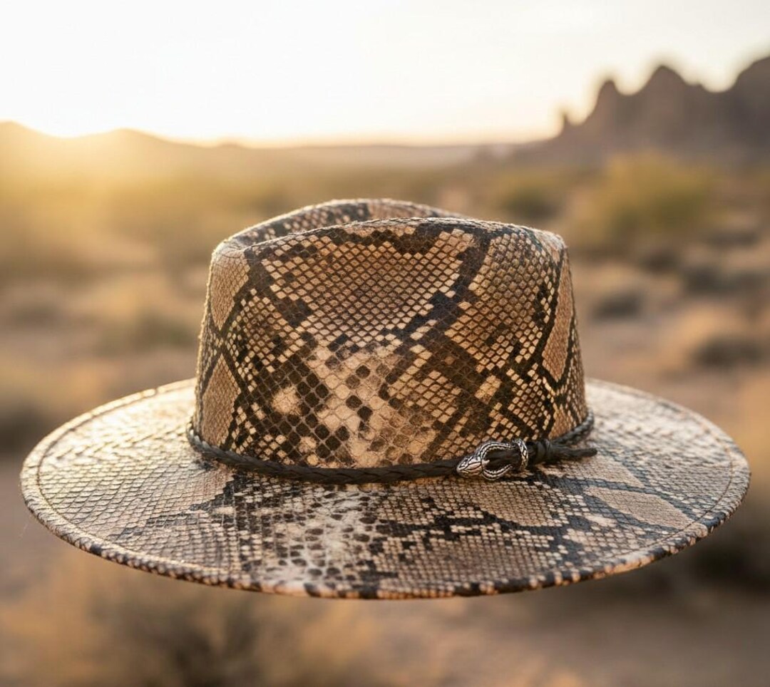 Snake Leather Cowboy Hat Authentic Snakeskin Handmade Western Hat ...