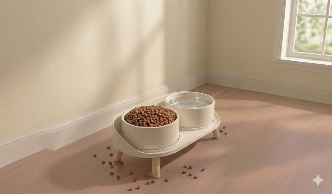 Elevated Ceramic Dog Bowl Set – Double Raised Pet Bowls With Stand ...