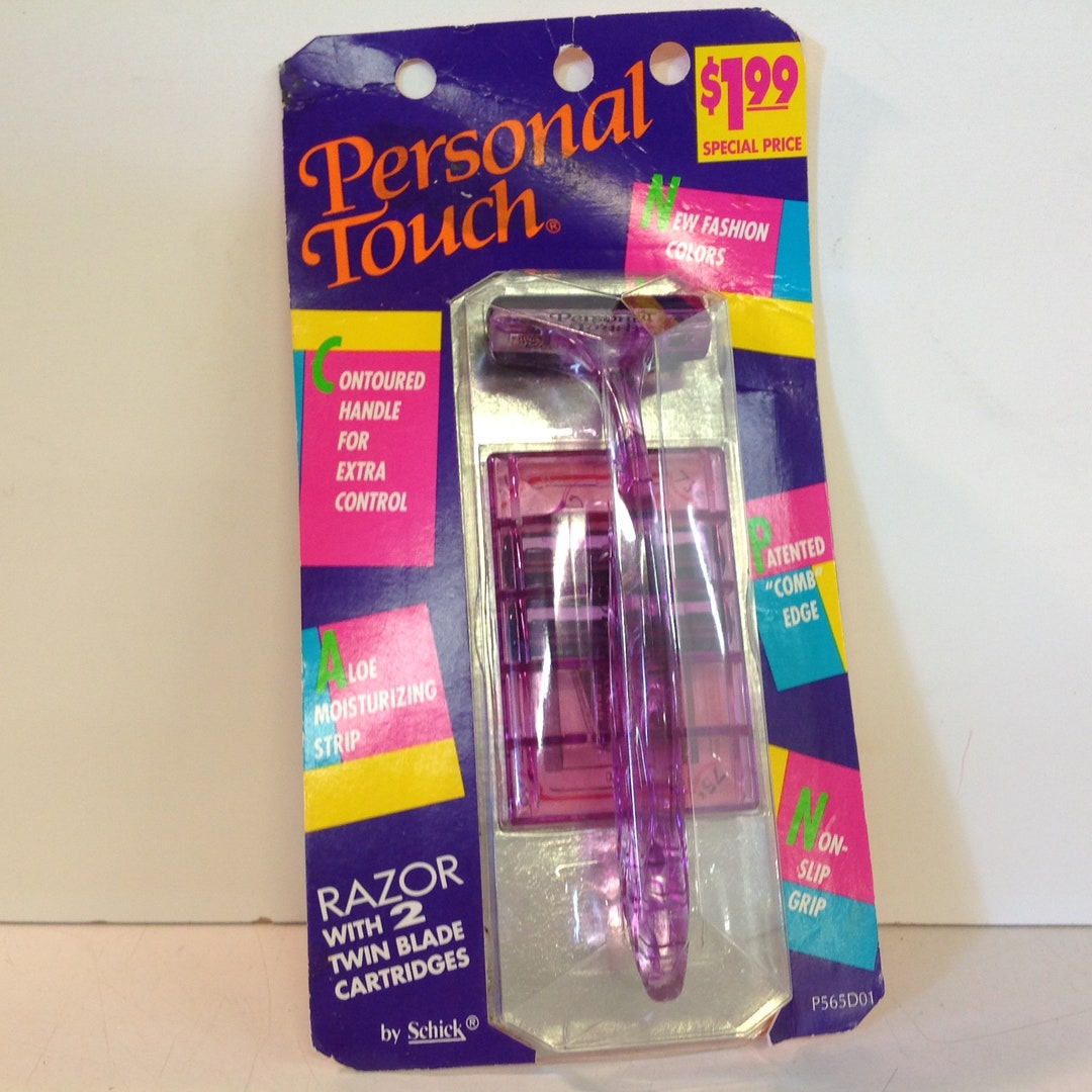 Vintage 1990 NOS Schick Personal Touch Razor System Purple Women's 2 ...