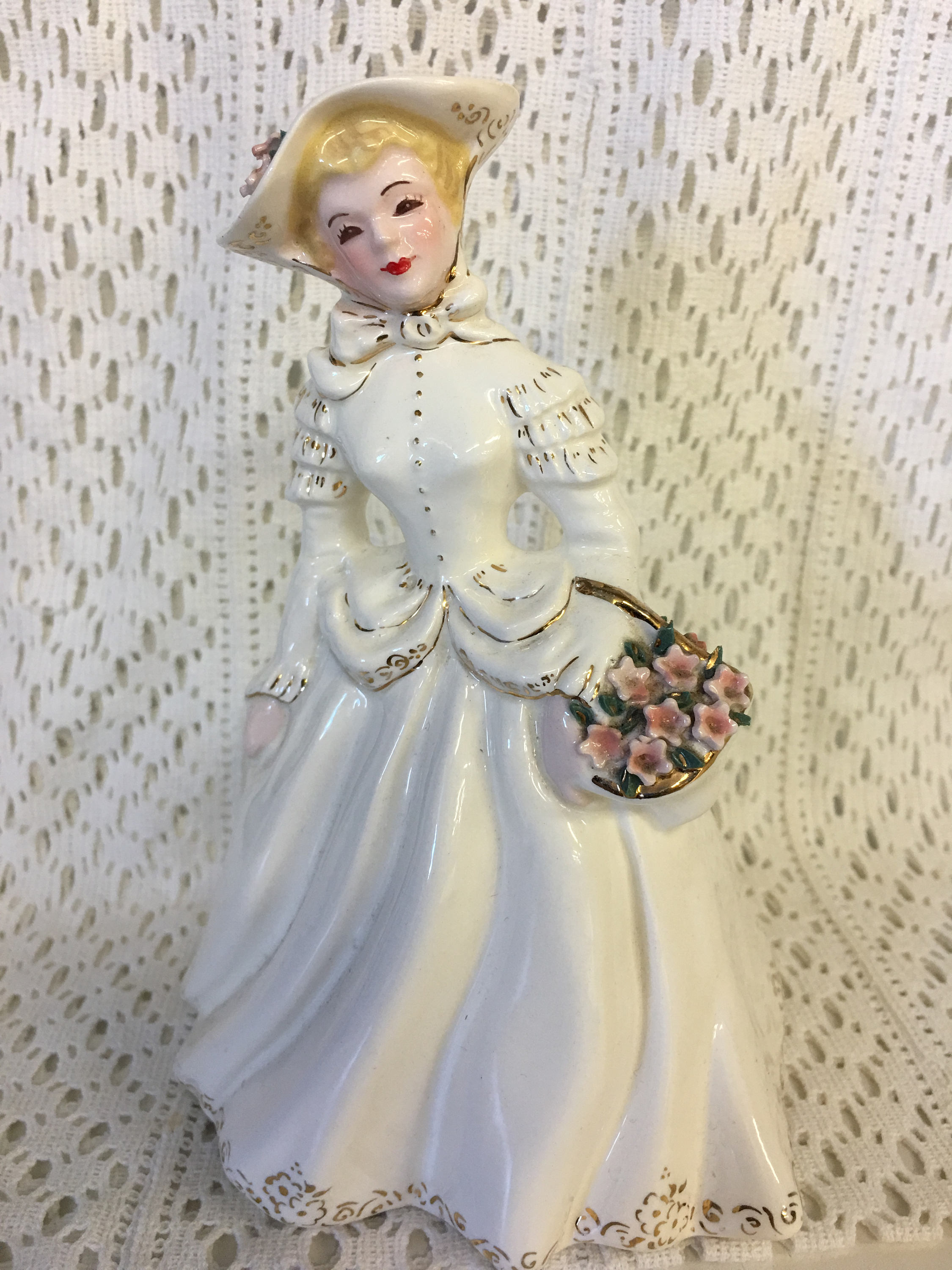 SUPER Exquisite Vintage Florence Figurines Ceramic Detailed Gold ...