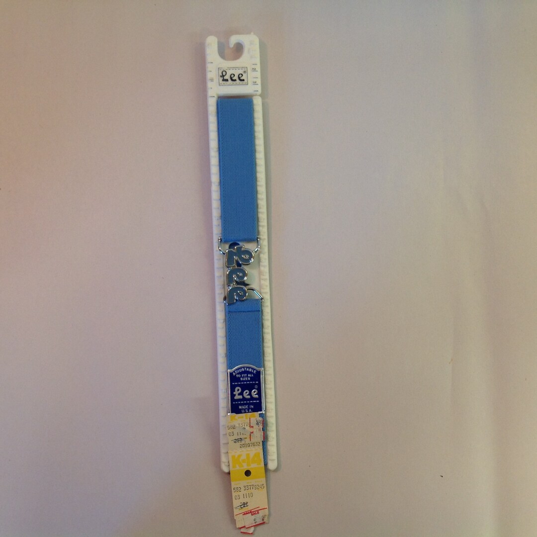 Vintage NOS Lee Adjustable Child's Belt Blue Cloth Logo Buckle New With ...