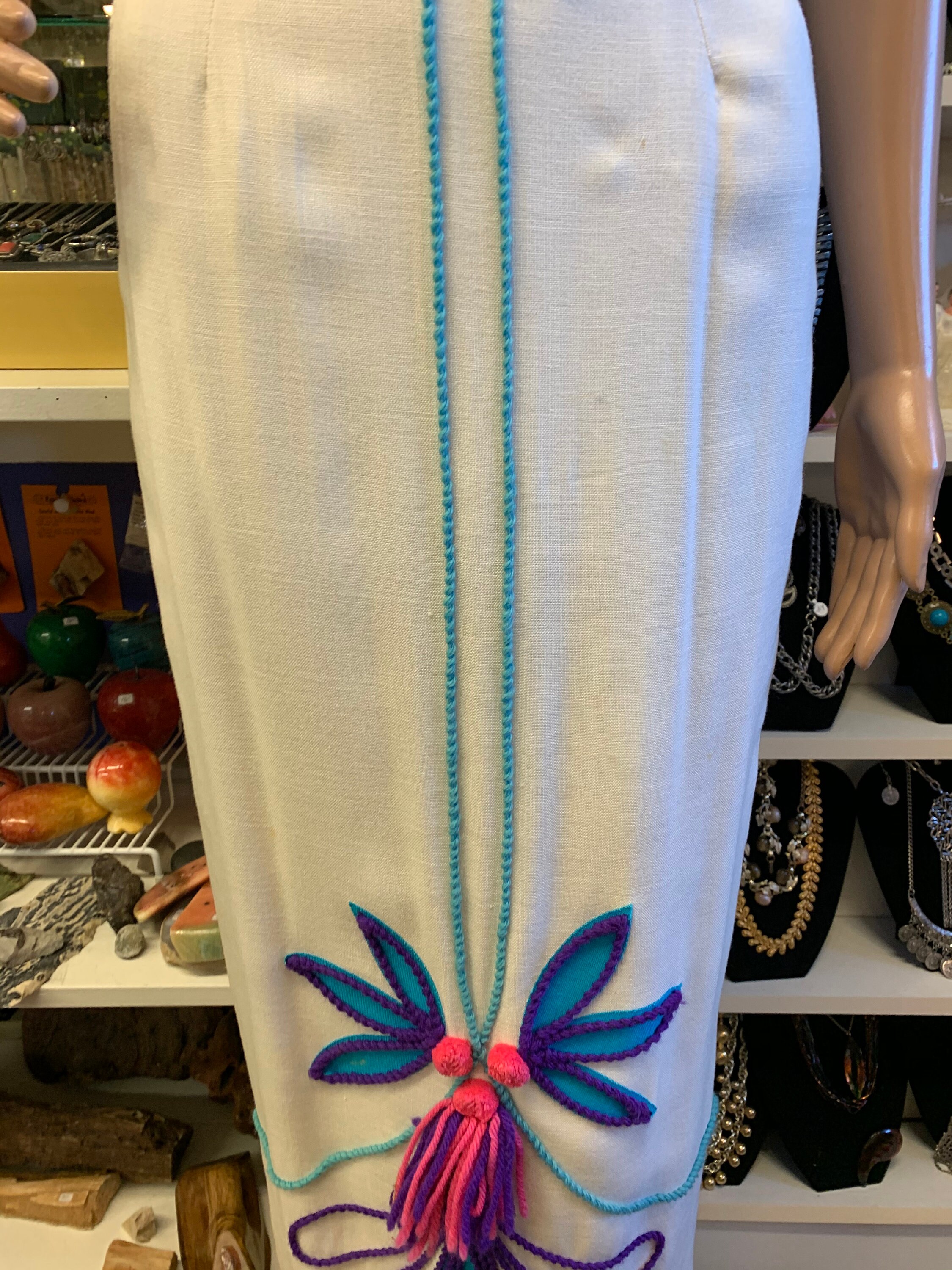 Vintage Early 1970's SABA Jrs of California Floor Length Dress Yarn ...