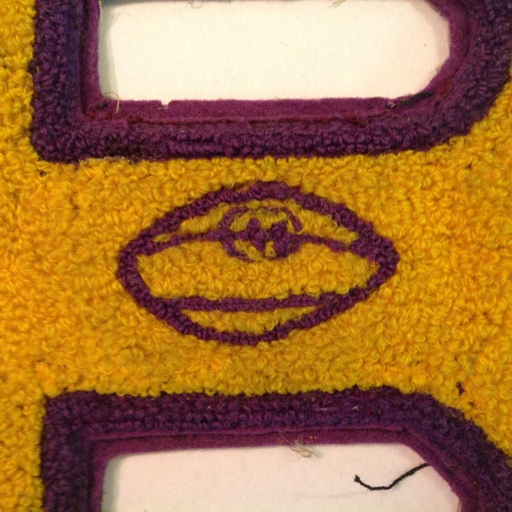 Vintage Varsity Letterman Patch Letter R with Footbal… - Gem