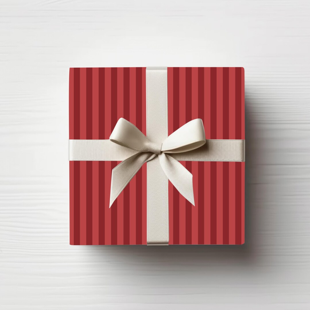 Old Fashioned Red Striped Wrapping Paper | Classic Christmas Gift Wrap ...