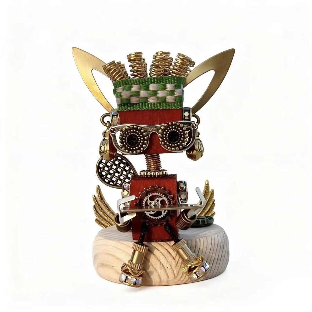 Handmade Steampunk Elf Robot Figurine - Upcycled Metal Art ，quirky Desk ...