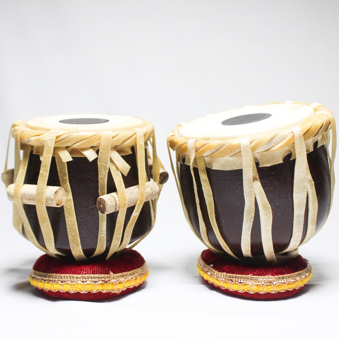 Miniature Tabla 4 Inch | Handmade Wooden & Leather Tabla Set | Indian ...
