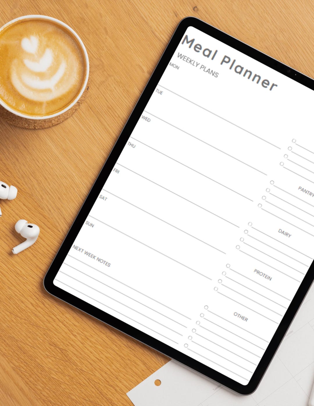Weekly Meal Planner & Grocery List | Fillable Digital PDF for Tablet ...