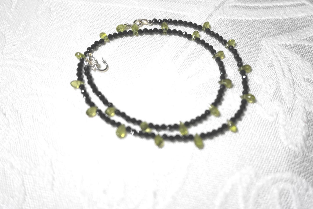 Spinel and Peridot Gemstone Necklace: Sterling Silver or 14k Gold ...