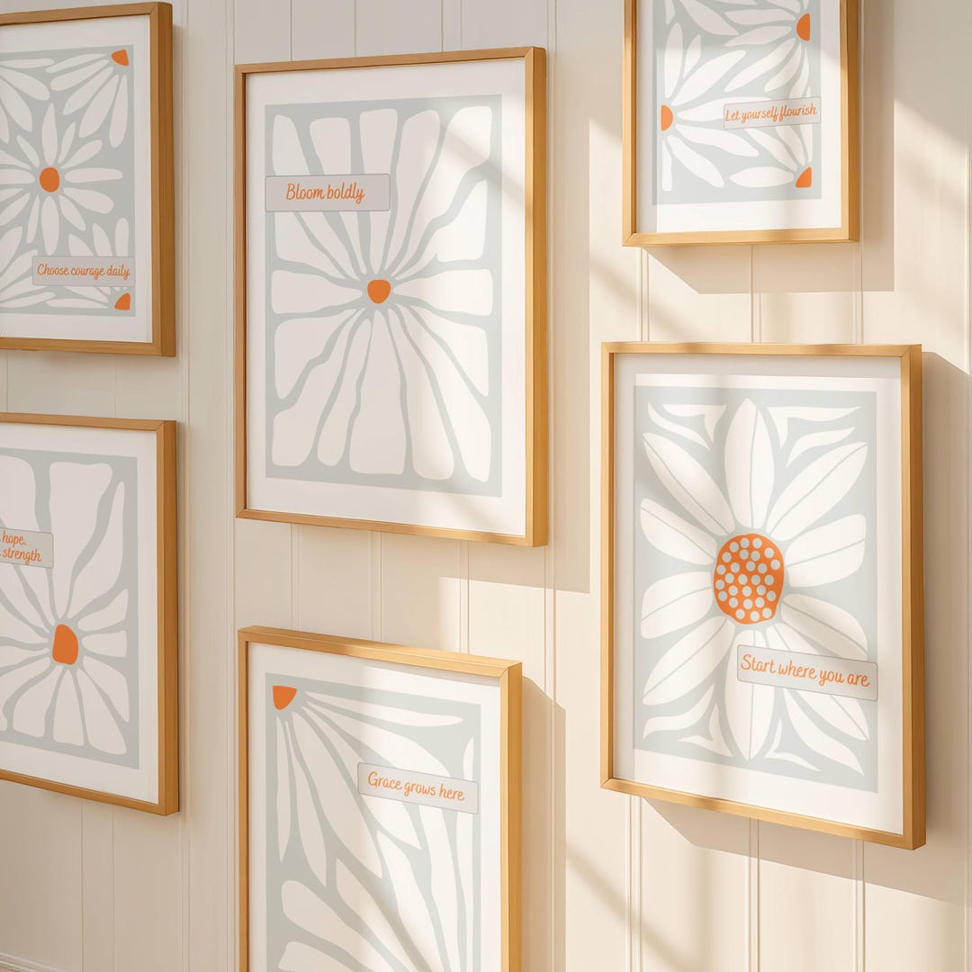 Mid Century Modern Leaf Wall Art Printable Neutral Abstract, Available ...
