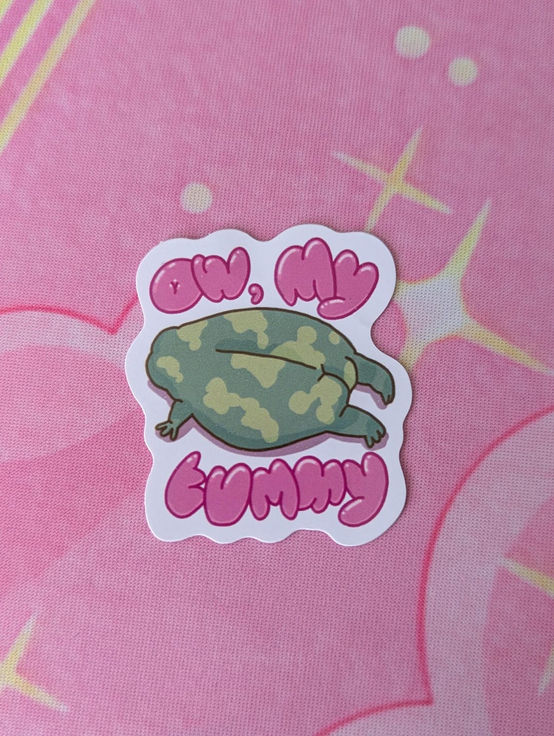 Rain Frog Tummy Ache Hand-drawn Vinyl Sticker - Etsy