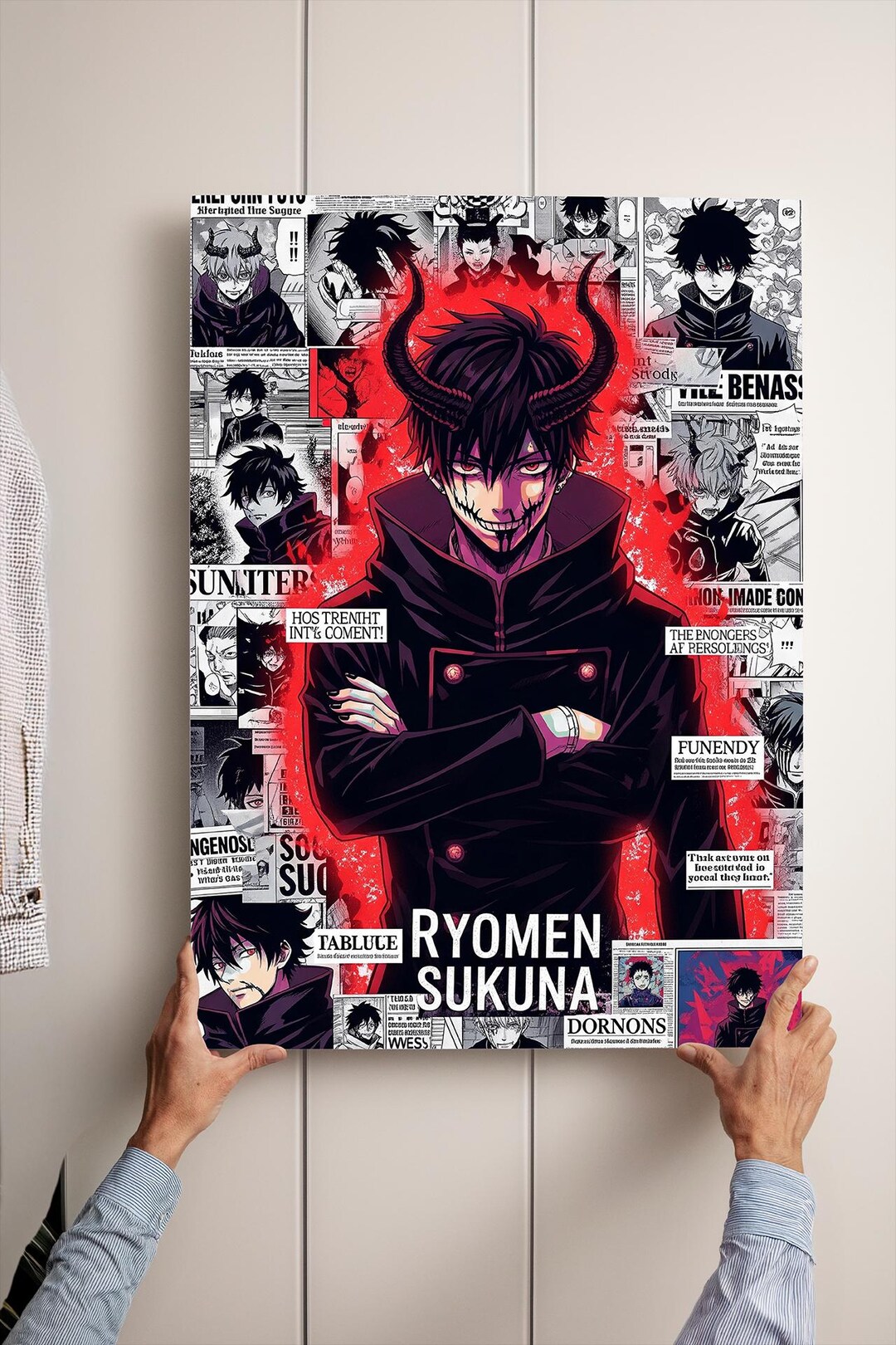 Ryomen Sukuna Poster – Jujutsu Kaisen Anime Wall Art With Dark Manga ...