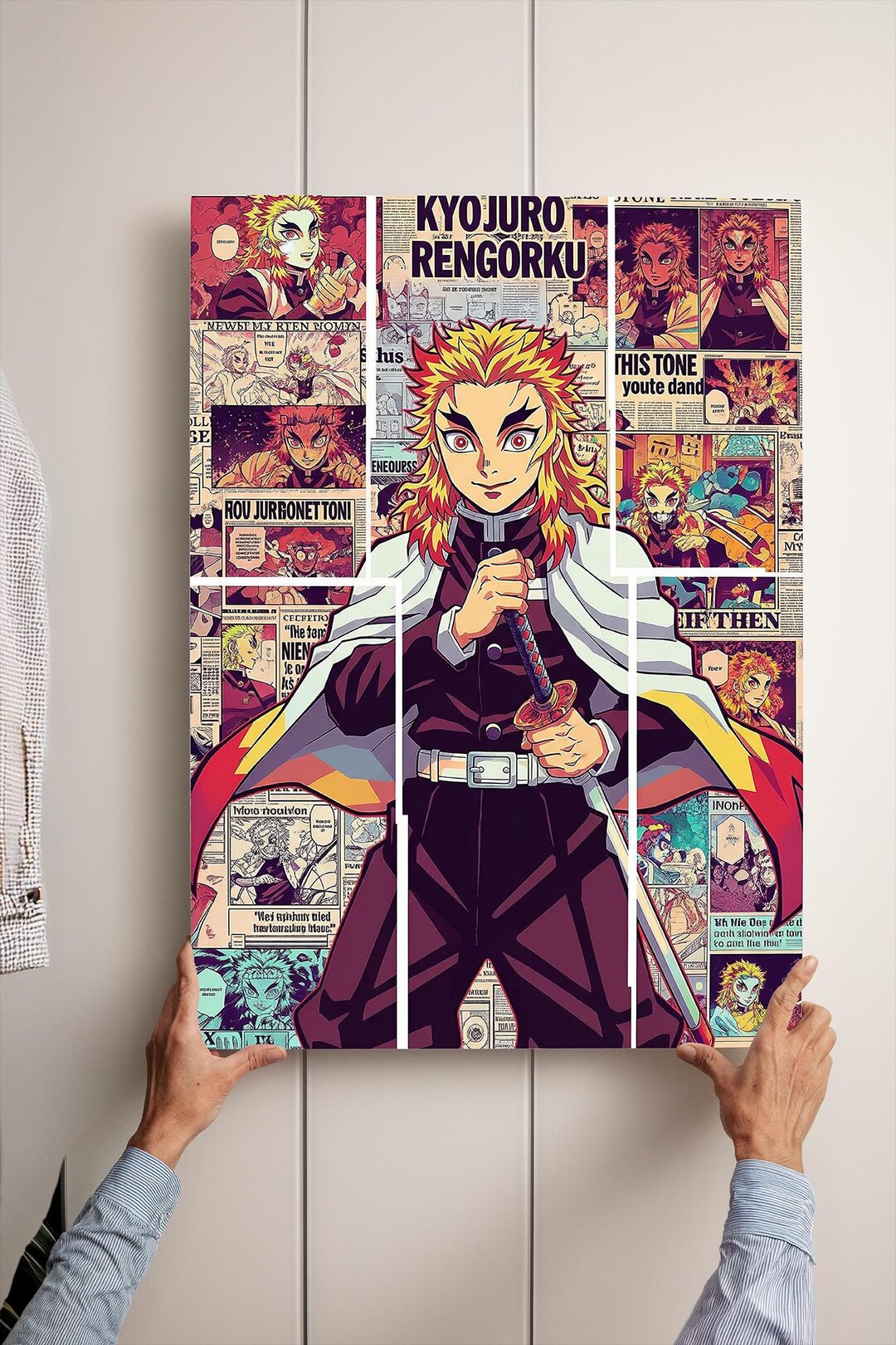 Kyojuro Rengoku Anime Poster – Demon Slayer Flame Hashira Wall Art With ...