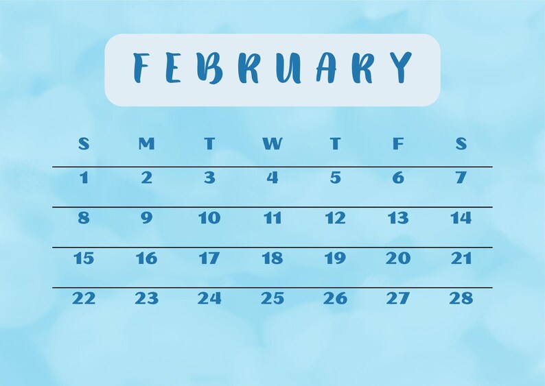 AGB Blue Calendar - Digital Printable - Etsy