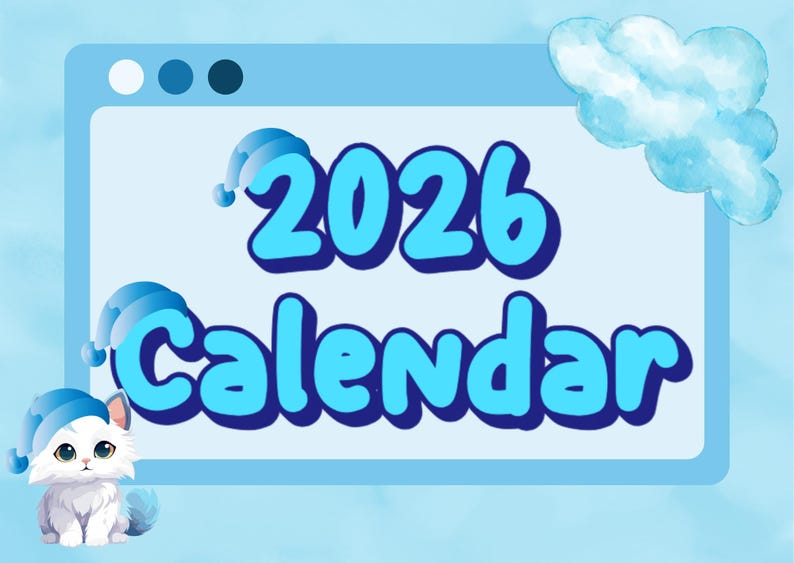 AGB Blue Calendar - Digital Printable - Etsy