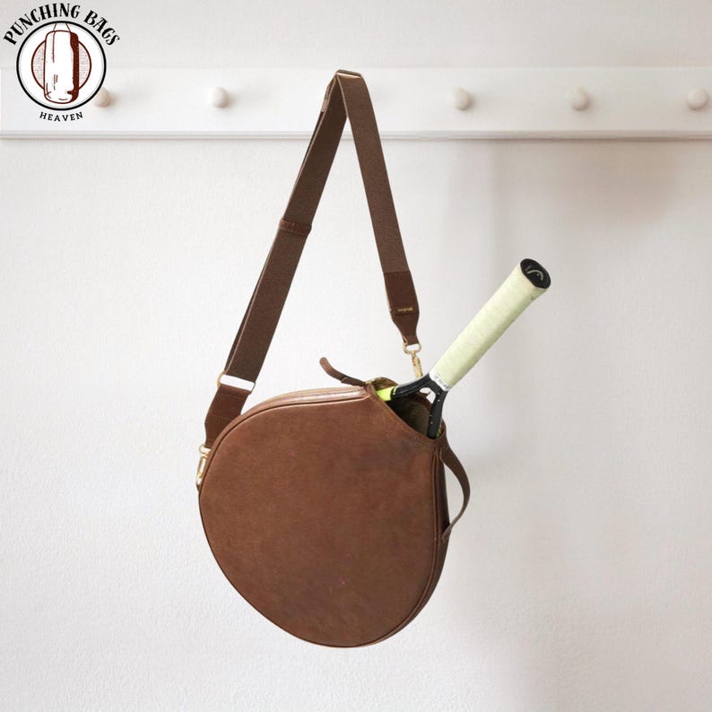 Personalized Full-grain Leather Tennis Racket Bag, Vintage Style Sports ...