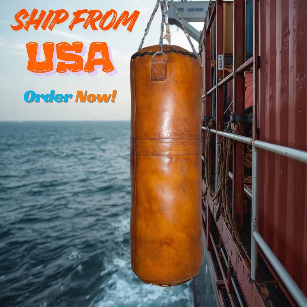 Vintage Style 4ft Boxing Punching Bag – Full-grain Leather for Home ...