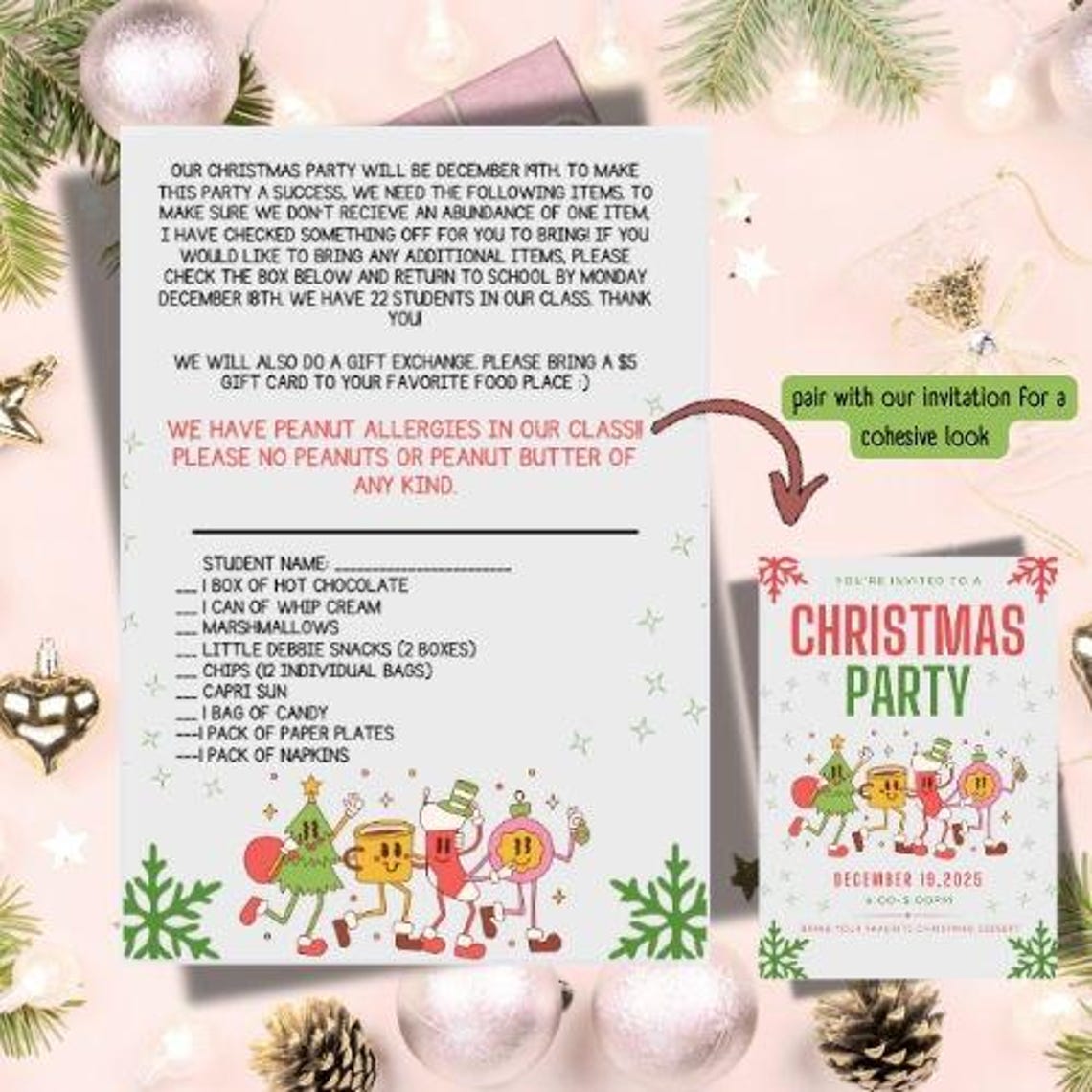 Class Christmas Party Letter - Etsy