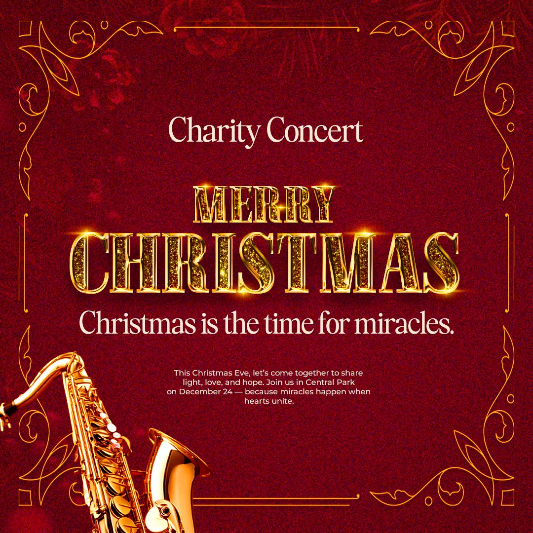 Red and Gold Christmas Music Poster Template (PSD) - Etsy