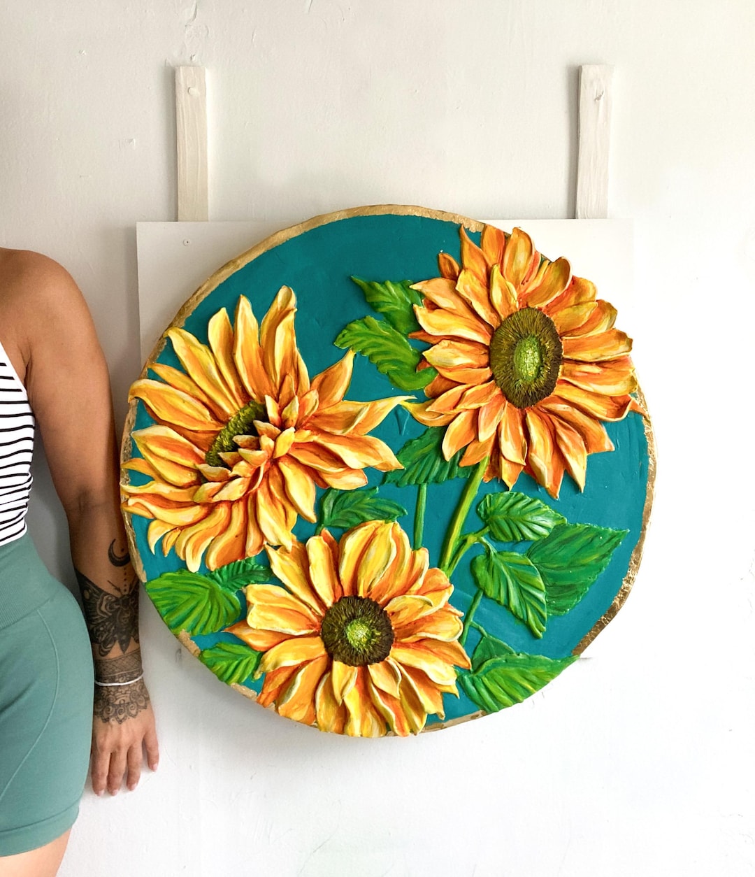 Virginia Sunflowers Bas-relief Plaster Painting- Featured in Artist ...