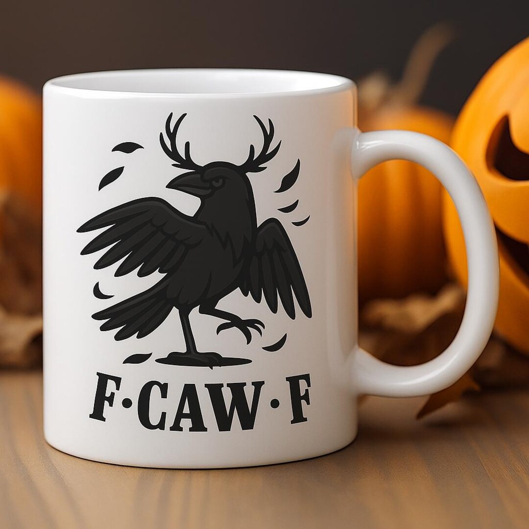 Flock off Coffee Mug, Spooky Crow, Halloween Humor - Etsy