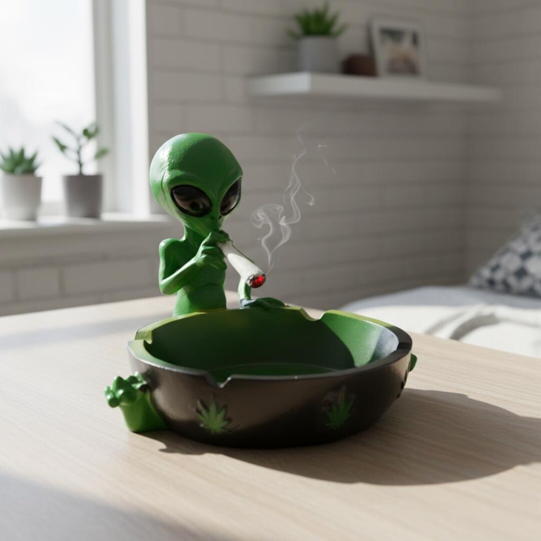 Ceramic Ashtray With Weed Leaf Design | Unique Smoker Accessory | Cool ...