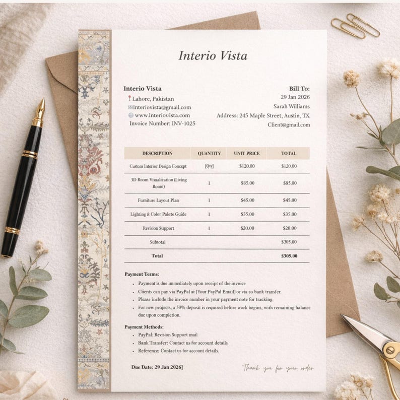 Client Invoice Template | Order Form | Digital Download - Etsy