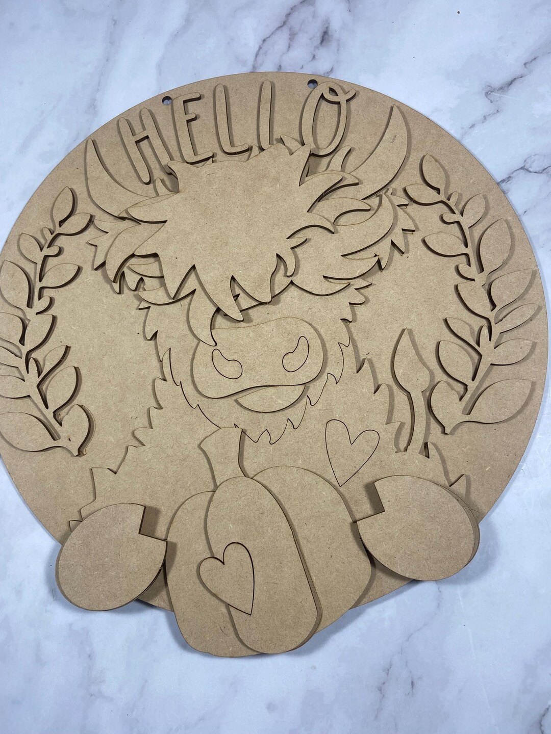 Highland Cow Round Interchangeable Sign-diy - Etsy