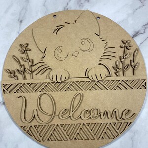 Cat Welcome Sign-diy - Etsy