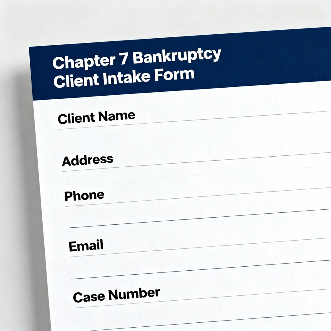 Chapter 7 Bankruptcy Client Intake Form | Attorney Template (fillable ...