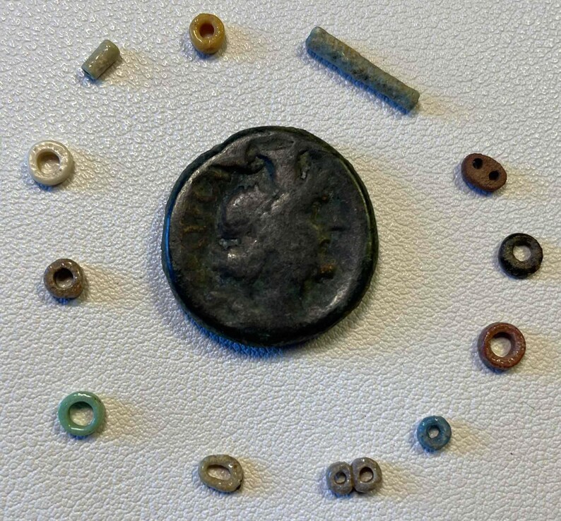 Ancient Egyptian Coin and Faience Bead Bundle ~~ Antiquarian Collection ...