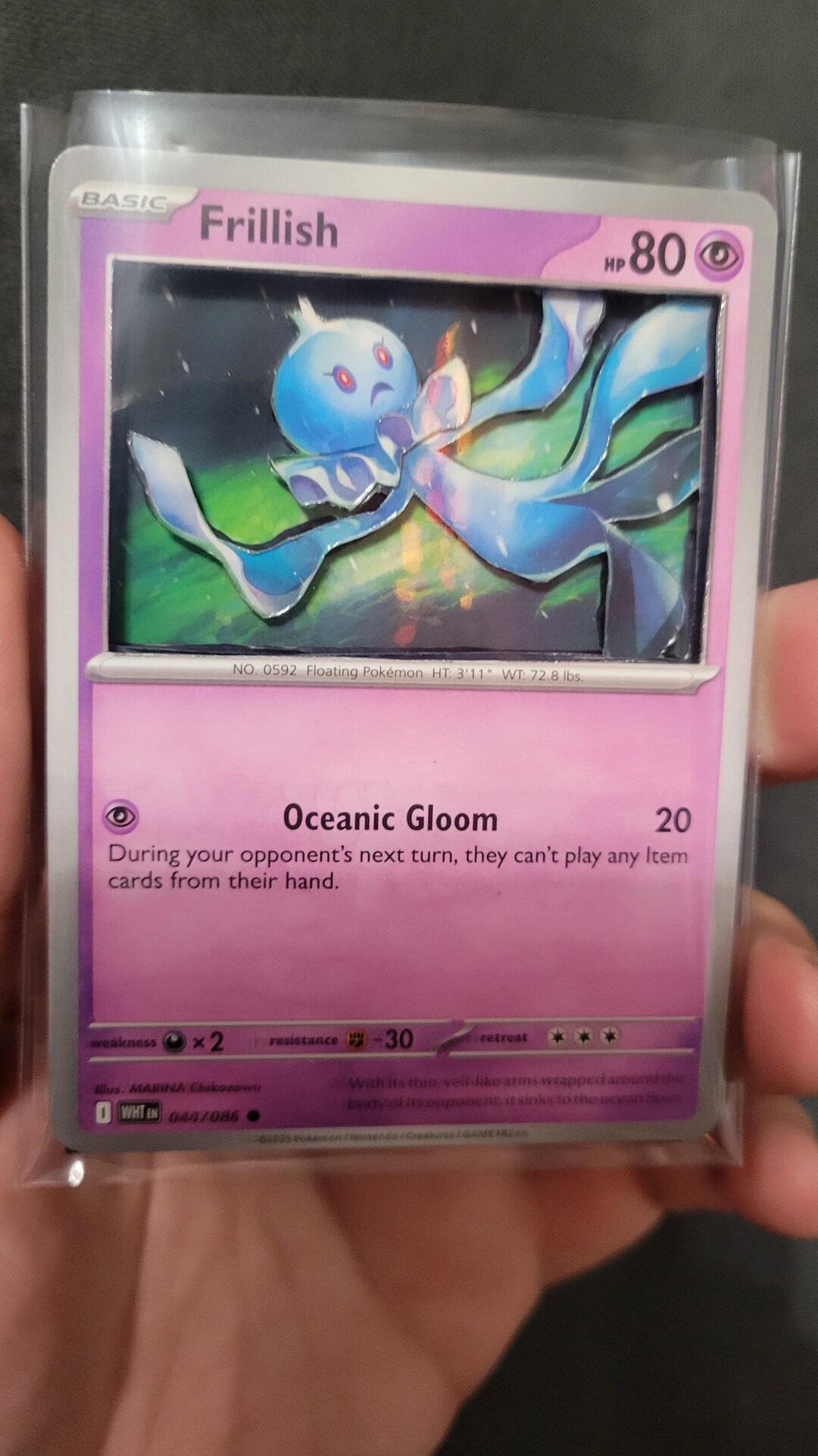 3D Pokemon Card Shadow Box Art, Frillish From White Flare - Etsy