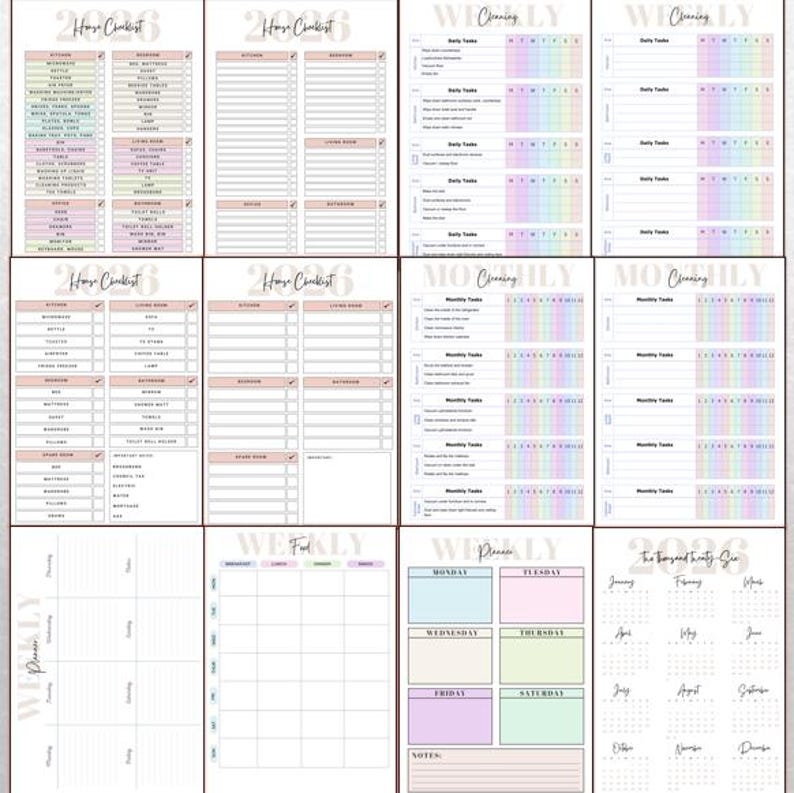 2026 Moving Checklist, Cleaning Checklist, Weekly Planner, A4 Printable ...