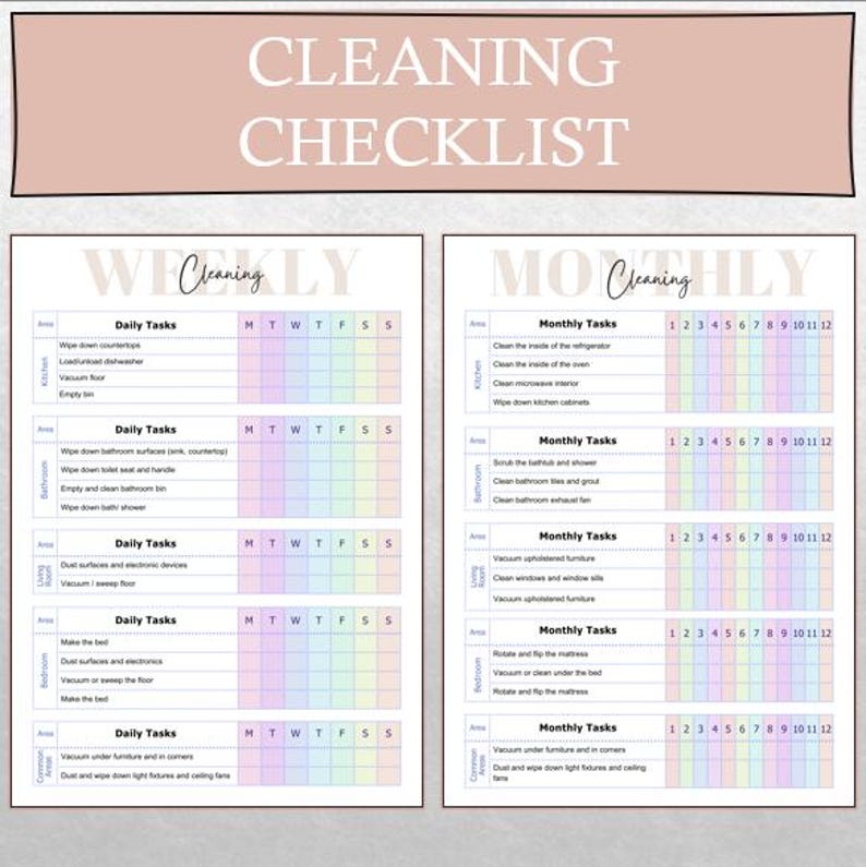2026 Moving Checklist, Cleaning Checklist, Weekly Planner, A4 Printable ...