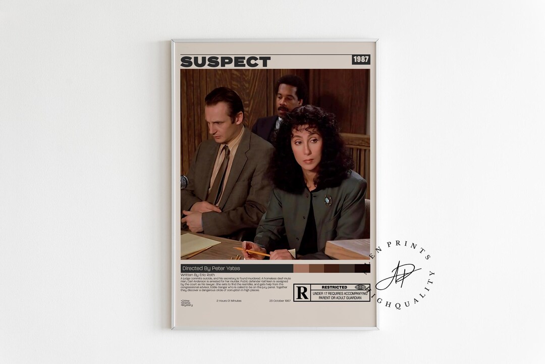 Suspect Poster, Retro Movie Print, Midcentury Modern, Minimalist Movie ...