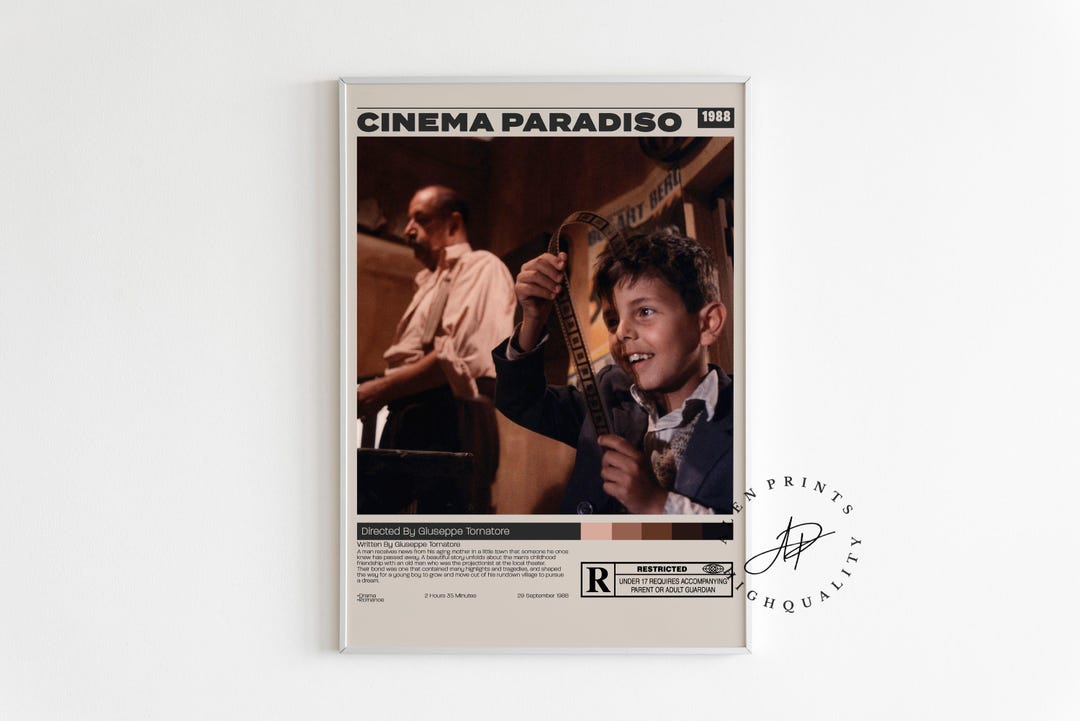 Cinema Paradiso Poster, Retro Movie Print, Midcentury Modern, Retro TV ...