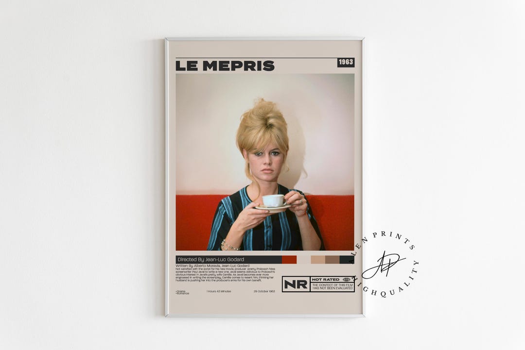Le Mépris Poster, Retro Movie Print, Midcentury Modern, Retro TV Show ...