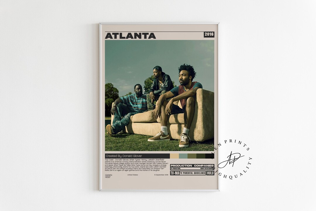 Atlanta Poster, Atlanta Tv Series, Retro Movie Print, Midcentury Modern ...
