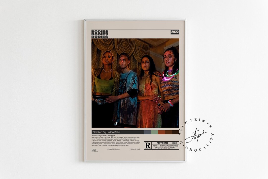 Bodies Bodies Bodies, Retro Movie Print, Midcentury Modern, Retro TV ...