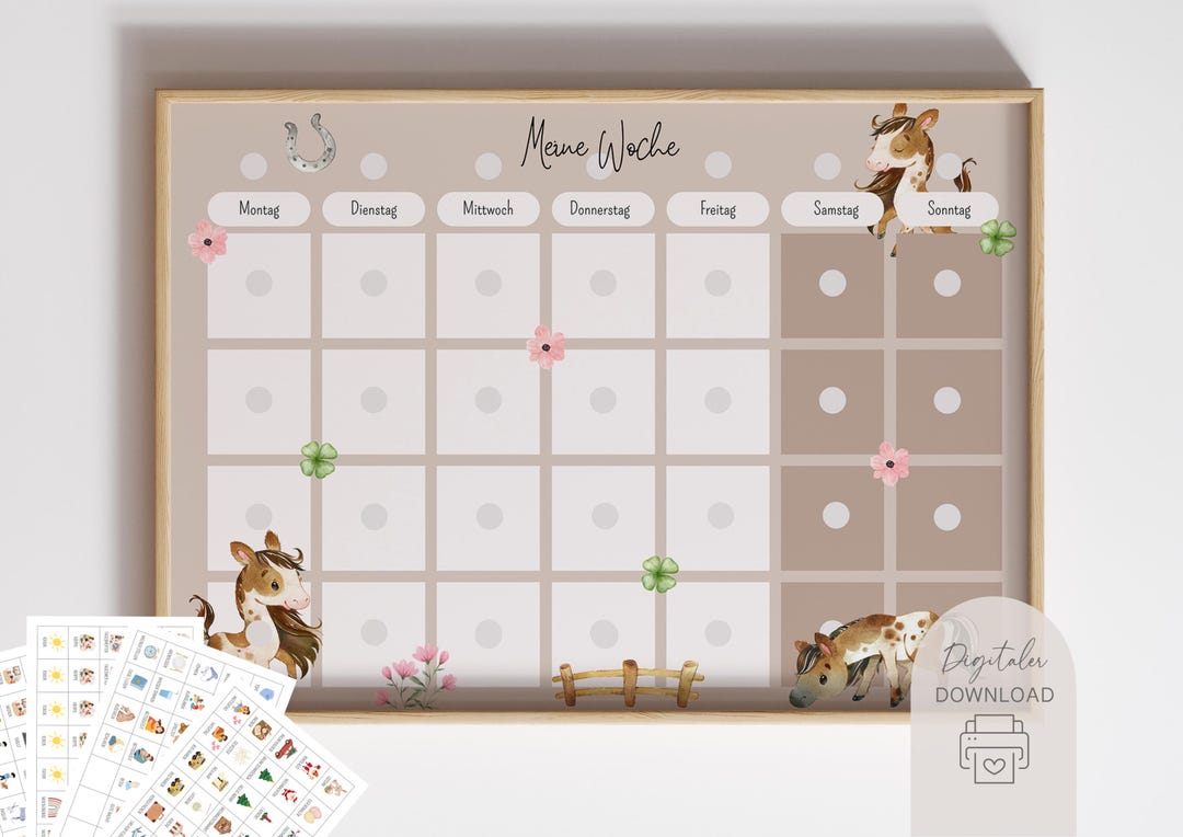 Weekly Schedule for Children With Horses, Including Routine Cards ...
