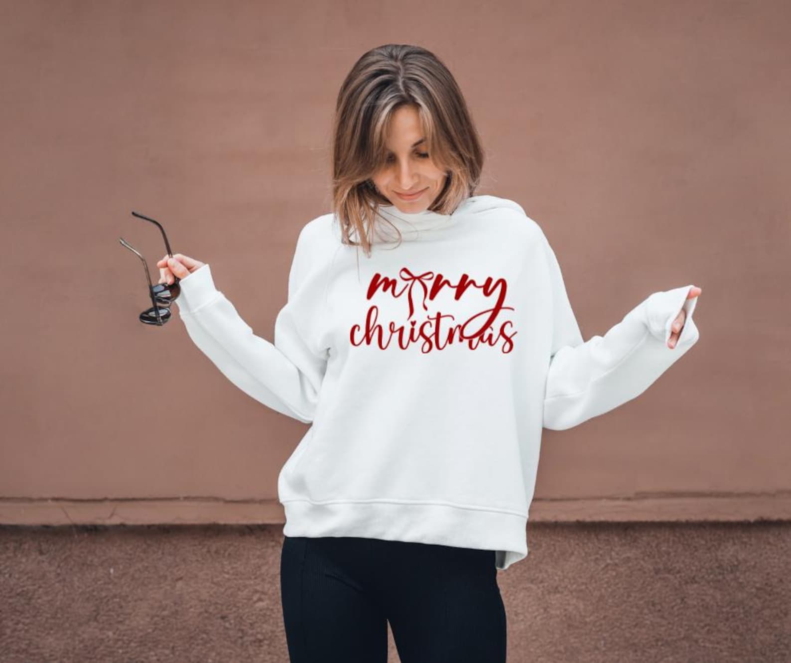 Merry Christmas Script Lettering SVG PNG, Bow Holiday Quote (cutting ...