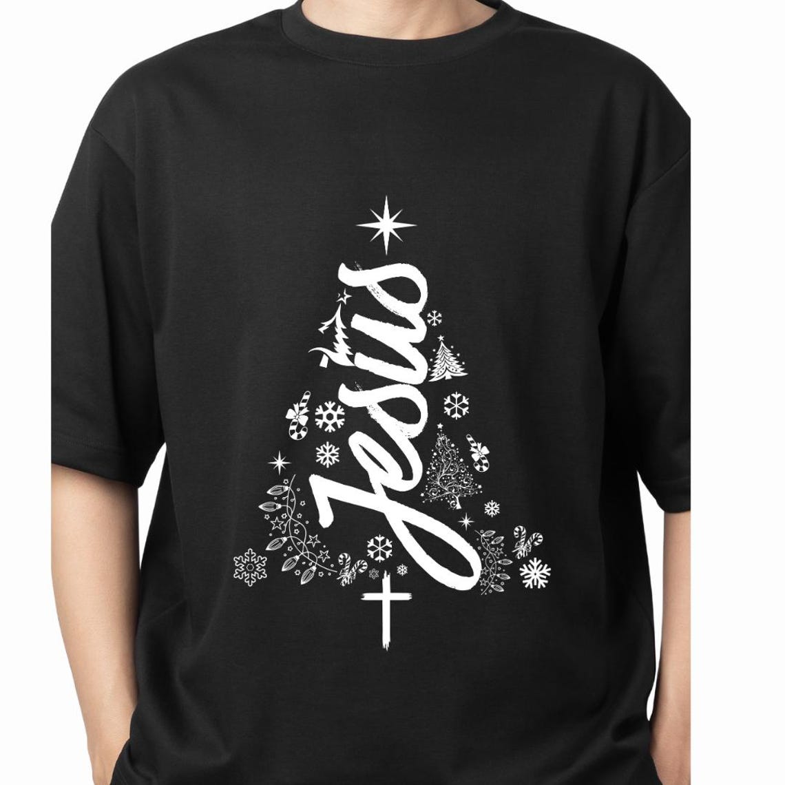 Jesus Christmas Tree SVG PNG, Christian Holiday Faith Design, Religious ...