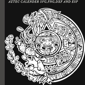 Aztec Calendar SVG: Mayan Sun Stone Vector, Tribal Clipart (digital ...