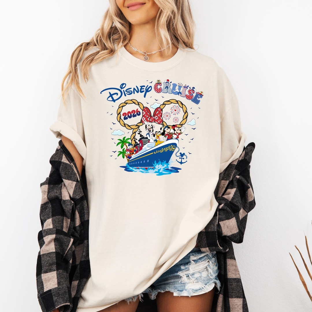 Comfort Colors Cruise 2026 Shirt, Nautical Mouse Head Rope Graphic Tee ...