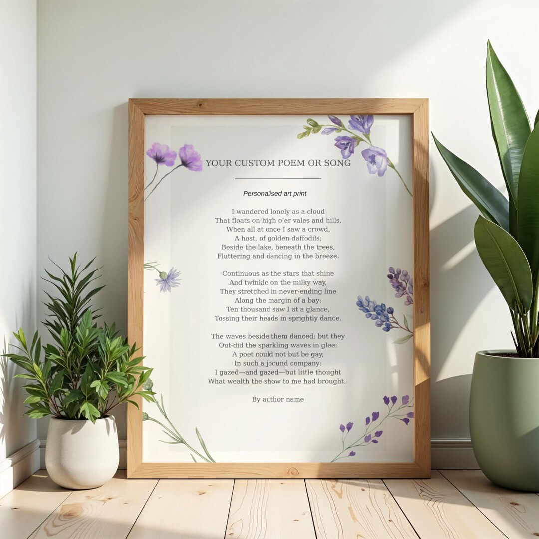 Custom Poem Print, Your Own Words, Personalized Poetry, Gift for Her ...