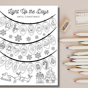 Printable Kids Coloring Advent Calendar | Christmas Countdown Activity ...