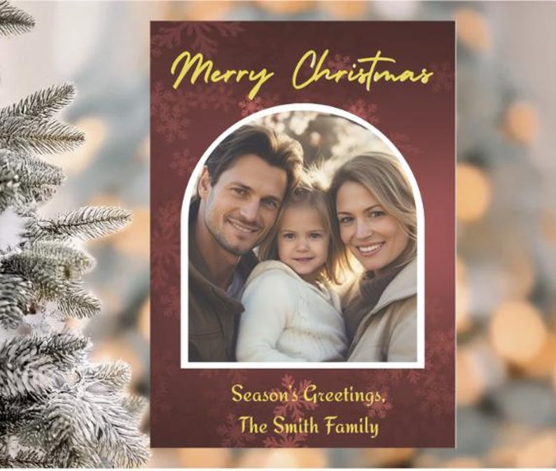 Editable Christmas Card Template | Printable Holiday Card | Canva ...