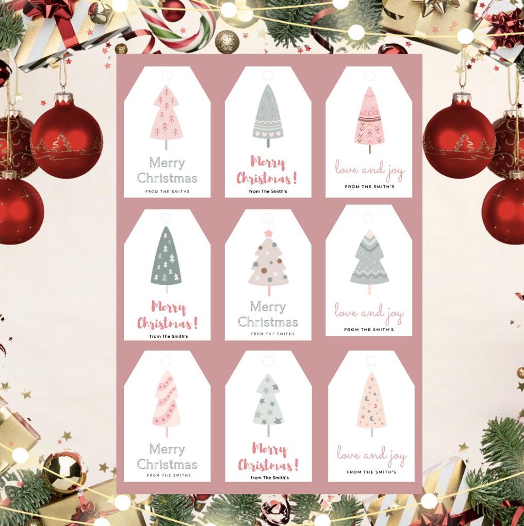 Whimsical Editable Christmas Gift Tags: Printable Holiday Template ...