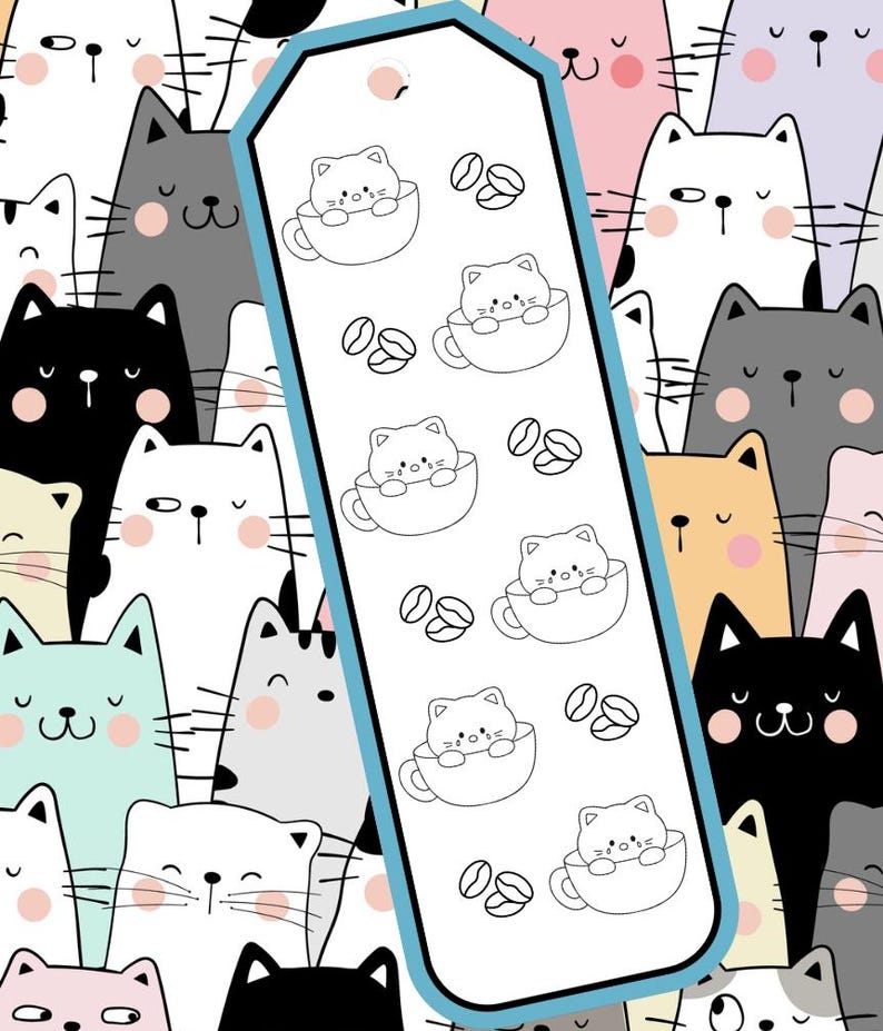 Printable Cat Coloring Bookmarks | DIY Color Your Own Bookmarks for ...