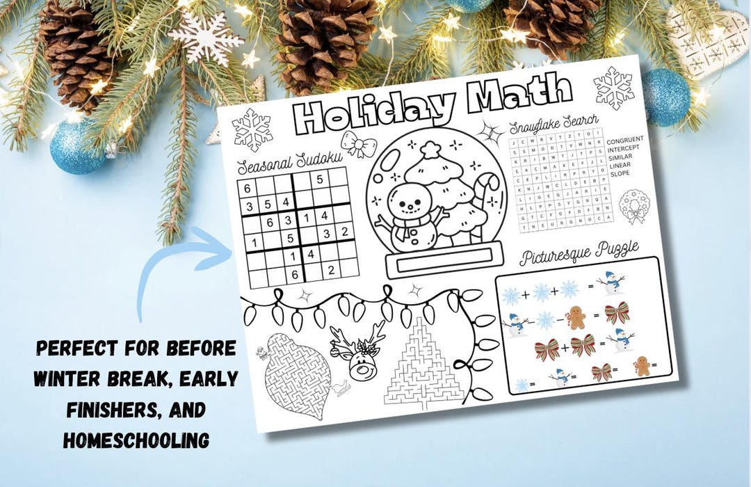 Printable Holiday Math Worksheet | Christmas Math Activity for Kids ...